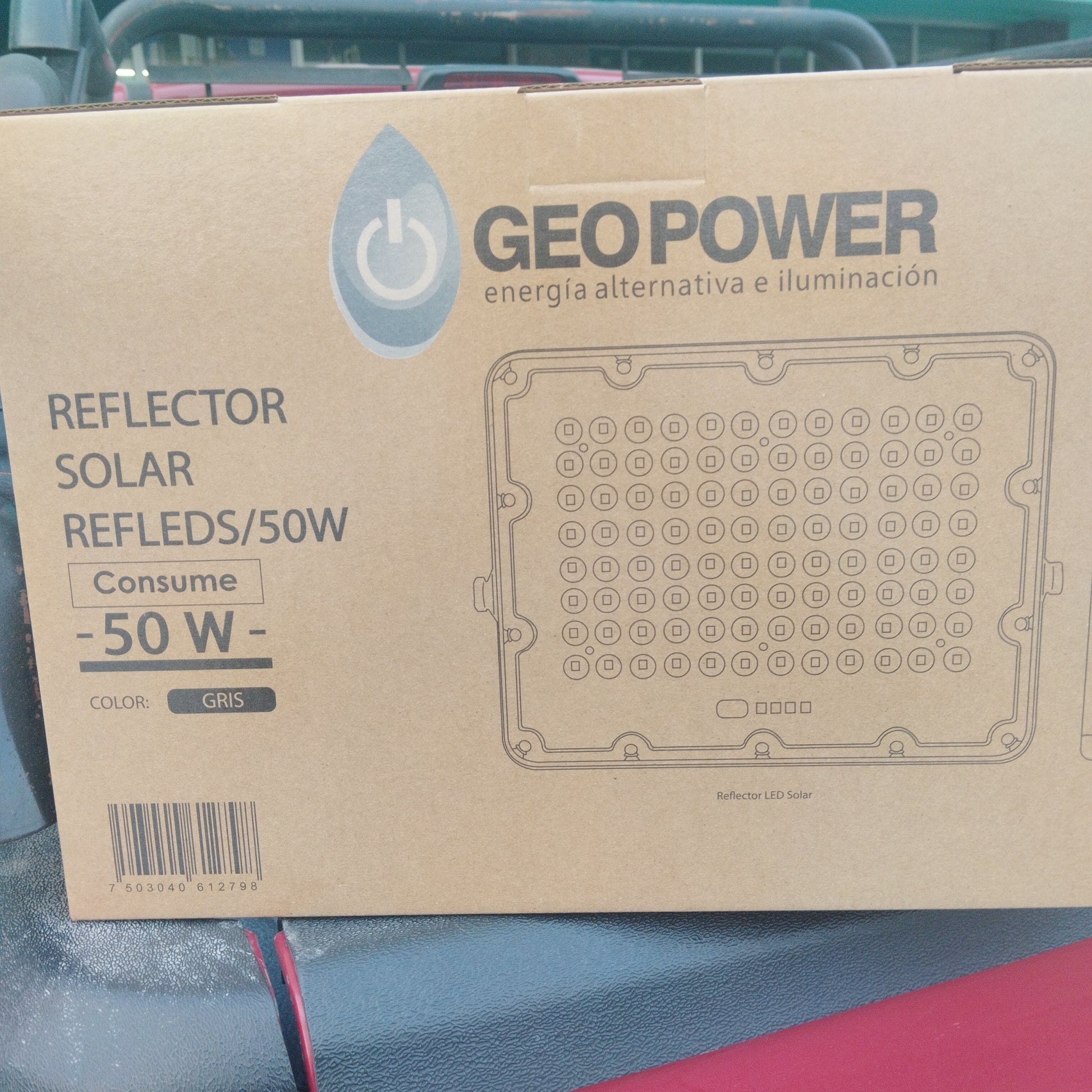 REFLECTOR SOLAR 50W 6500K REFLEDS/50W GEOPOWER LUZ FRIA AUTONOMO CON P ...
