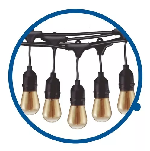 SERIE LED FOCOS VINTAGE GUIRNALDA 15MTS IP65 22.5W 120V 27K E26 57086 – Nosa.mx