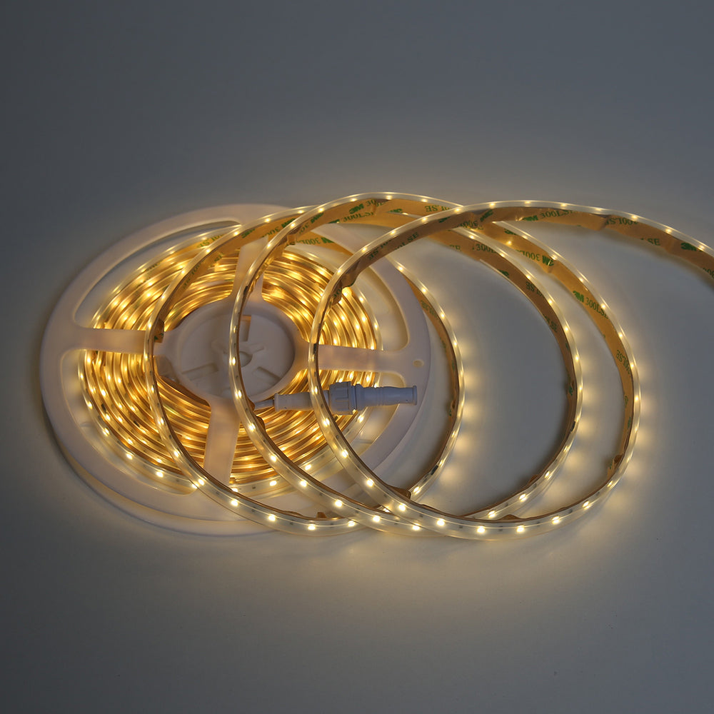 TIRA LED FLEXIBLE 3528 SMD PARA EXTERIOR CORRIENTE 127V IP45 LUZ CALID ...