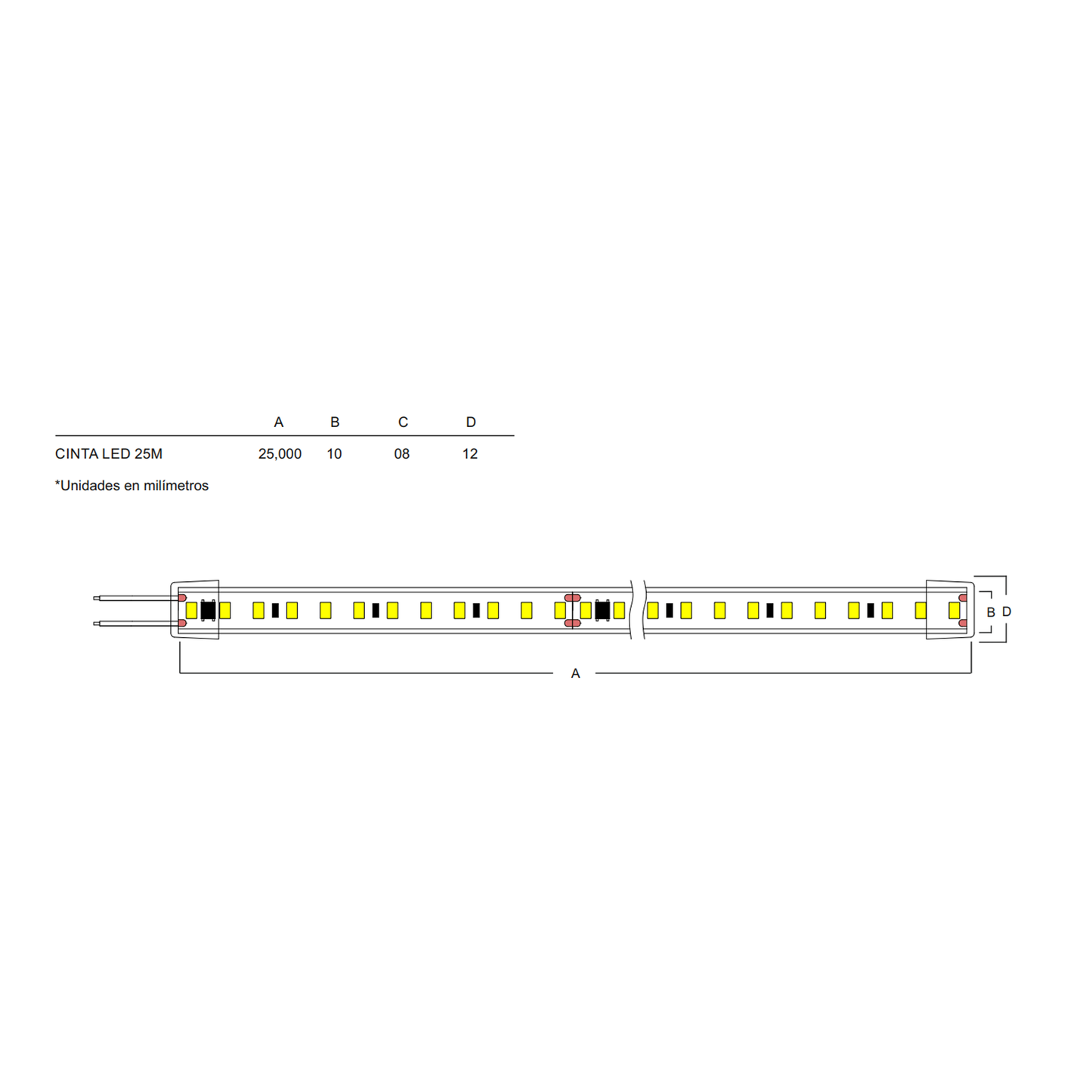 MANGUERA LED EXTERIOR 25M IP65 125W 30K LUZ CÁLIDA LUMIANCE P40525 ...