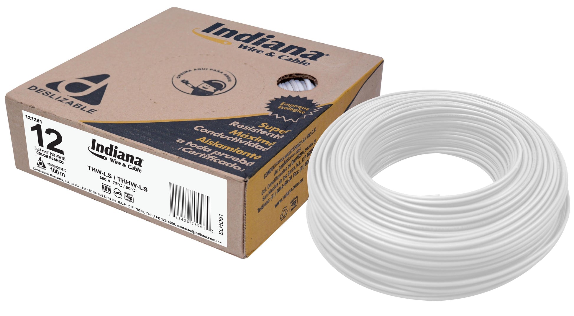 CABLE INDIANA THW CALIBRE 12 BLANCO METRO – Nosa.mx